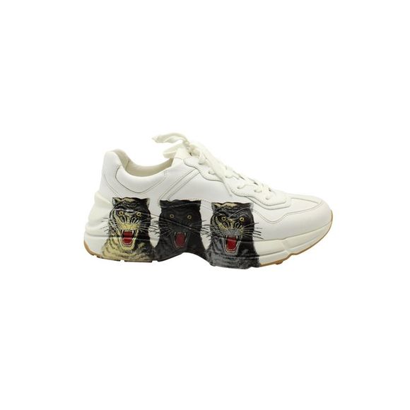 Gucci | Shoes | Pre Loved Gucci Rhyton Tigers Low Top Sneakers In White ...